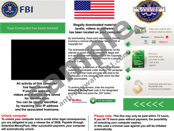 FBI Anti Piracy Warning